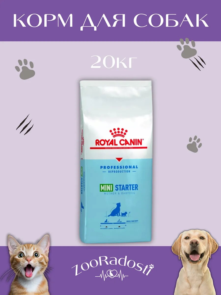 Корм Royal Canin Mini Starter, для всех пород, супер-премиум, 20кг