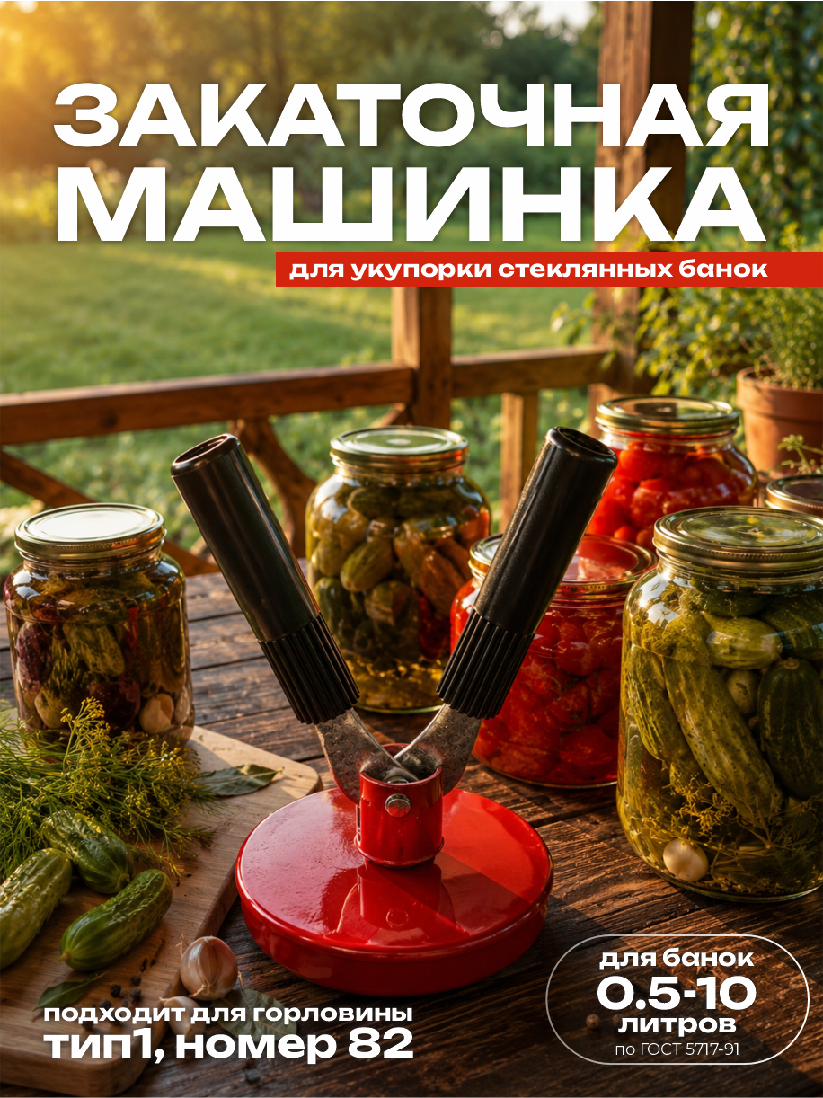 Машинка закаточная "закатай", Россия, алюминиевая, с пластиковой ручкой