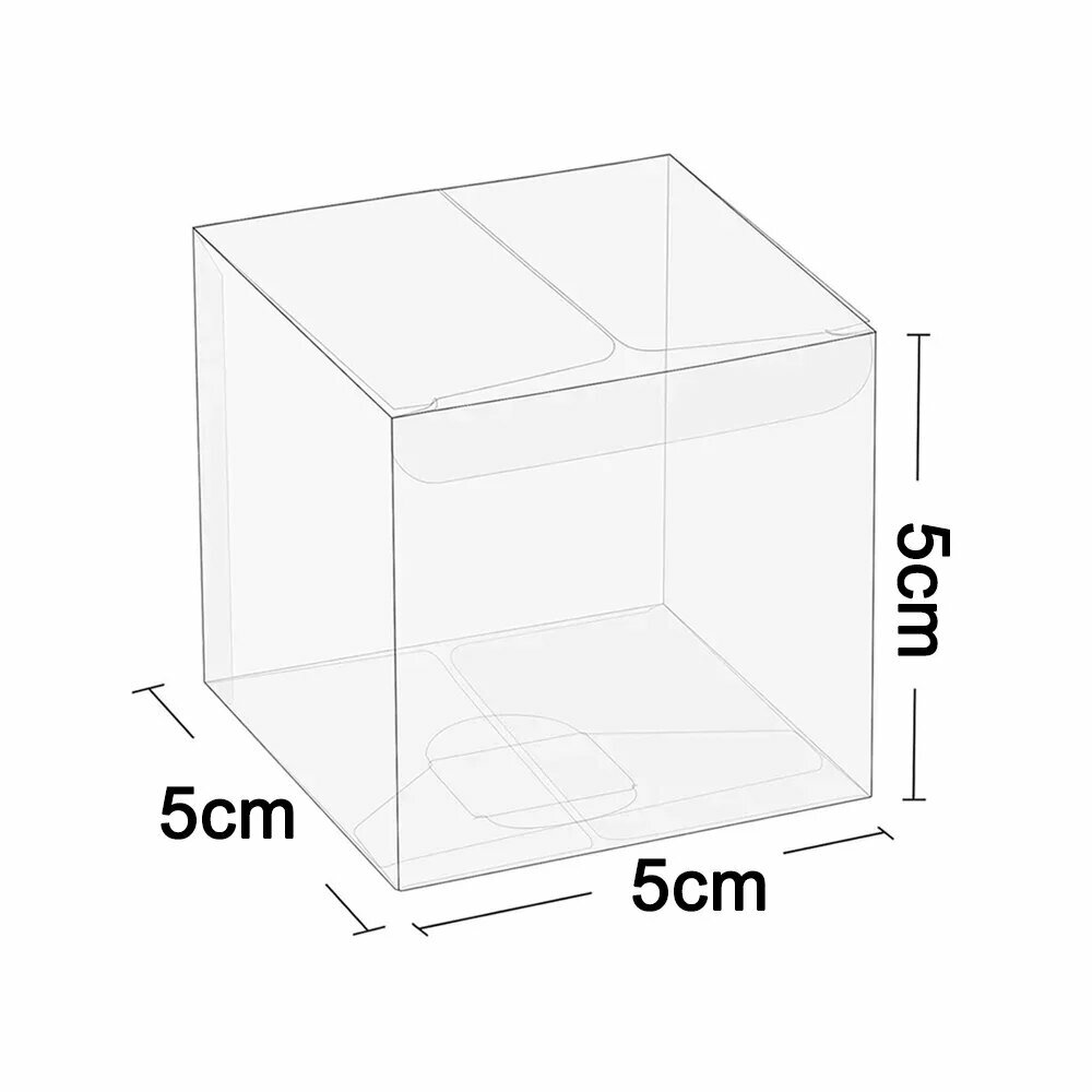 Прозрачные коробки ПВХ 5x5x5 см