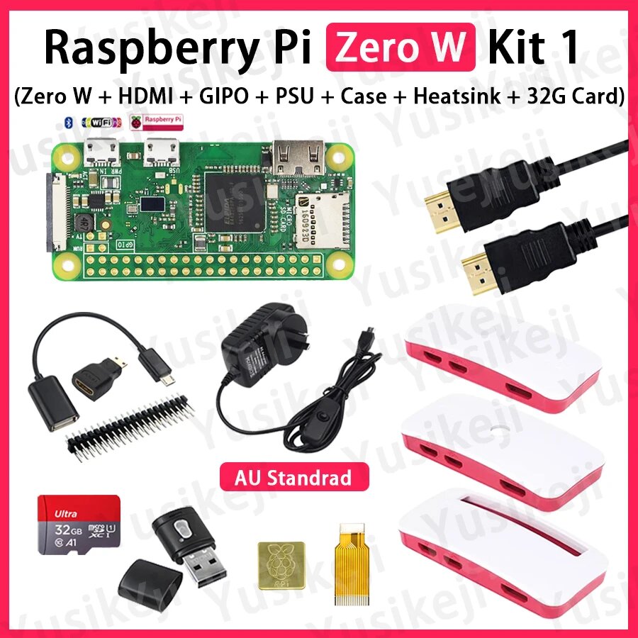 Raspberry Pi Zero W Kit 1, Цвет: ZERO W KIT 1 AU