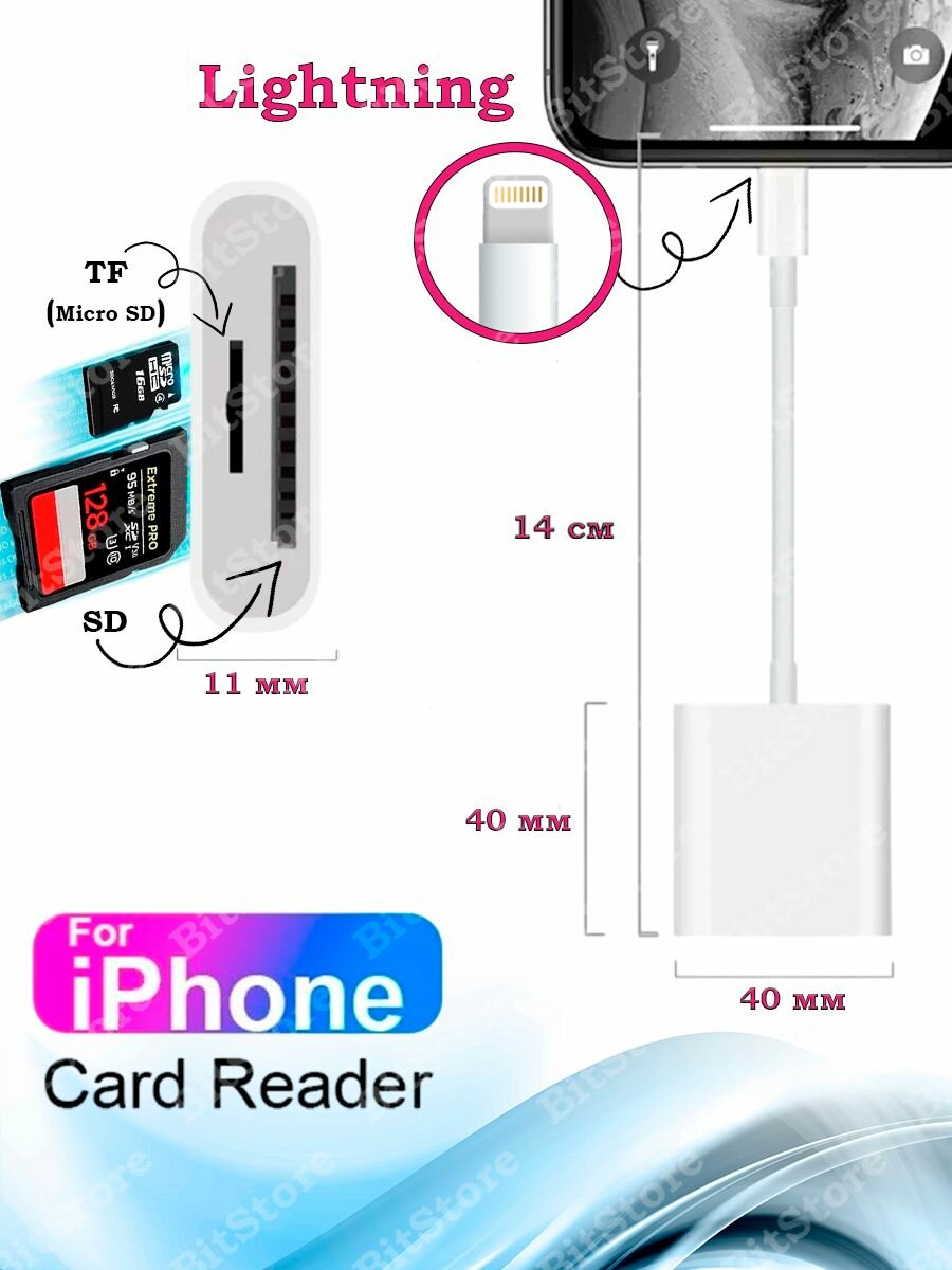 Картридер Lightning SD / TF (MicroSD) — фото 1