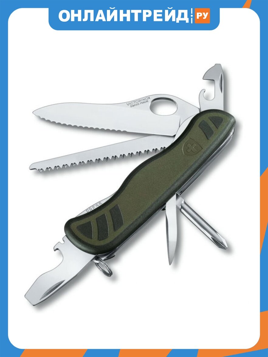 Нож Victorinox 0.8461. MWCH MILITARY, 111 мм, зеленый
