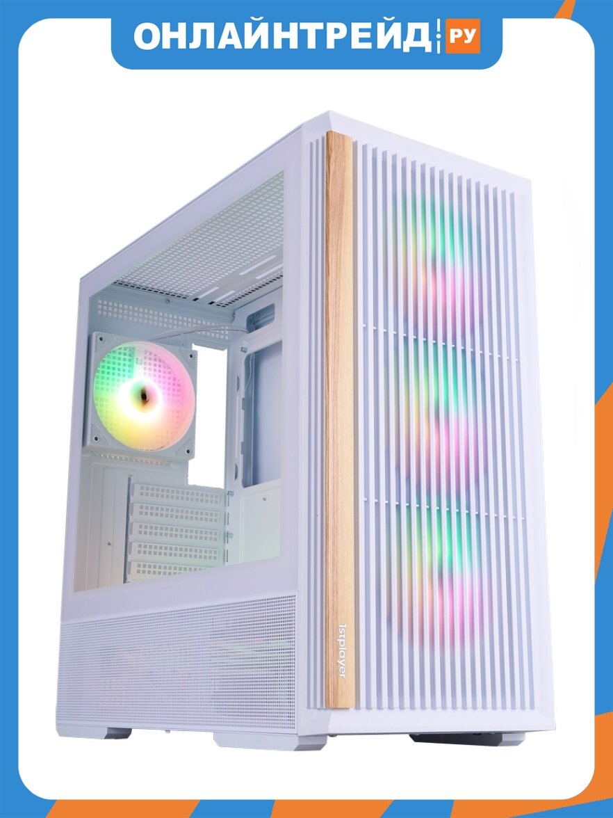 Корпус 1STPLAYER WD7 ARGB, белый (WD7-WH-4FA7-W-2FA7R-W)