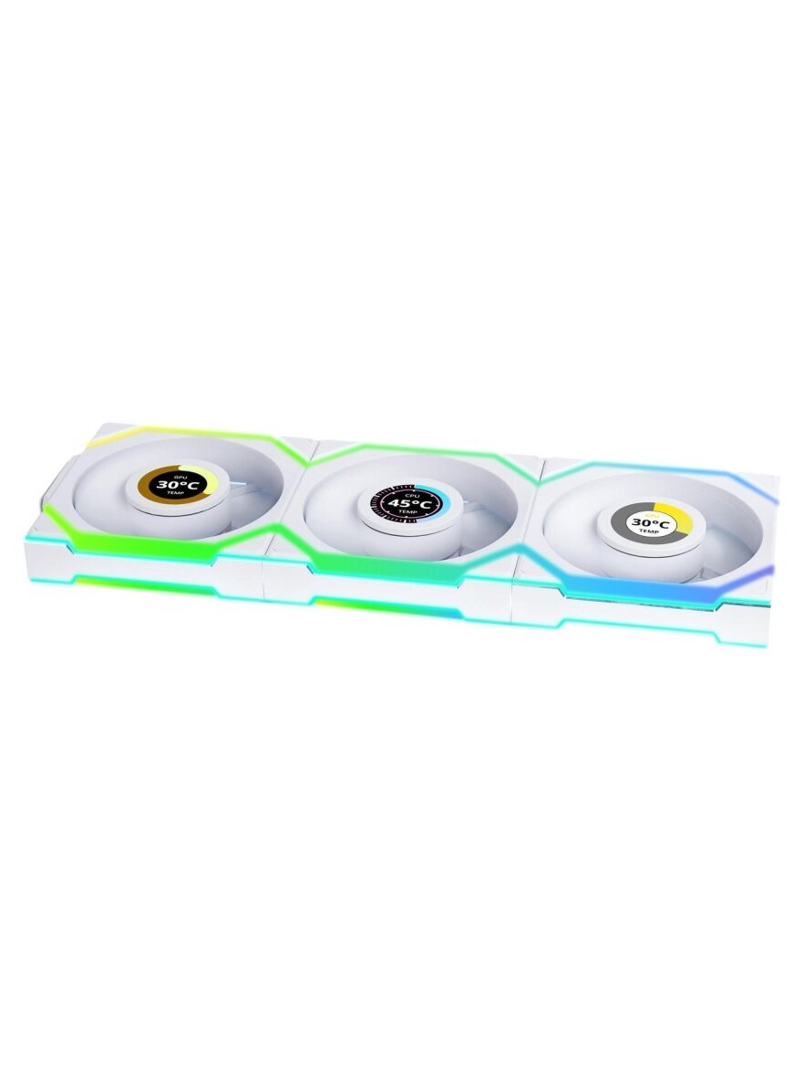 Вентиляторы для корпуса Lian LI UNI FAN SL WIRELESS LCD 120 Reverse White 3шт (G99.12RSLLCD1W3W. R0)