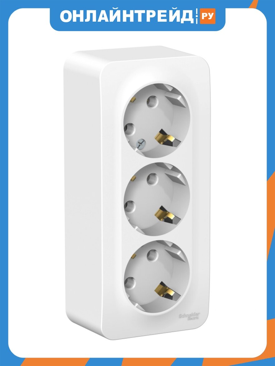 Розетка Systeme Electric (schneider Electric) SCHNEIDER ELECTRIC BLANCA 3-я с заземлением, без шторок, изол. пл 16А, 250В, Белый, BLNRA010311