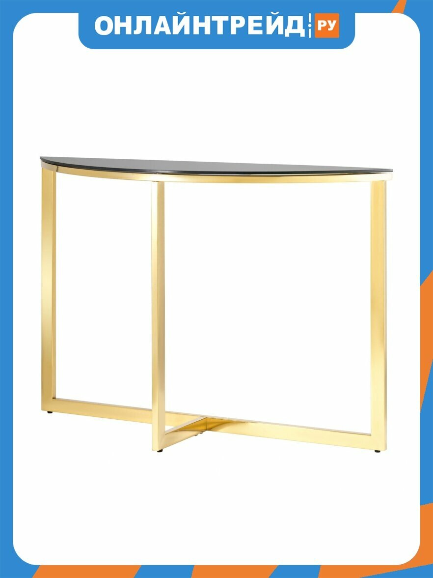 Консоль Stool Group стул груп полукруглая альба 115*30, стекло черное, сталь