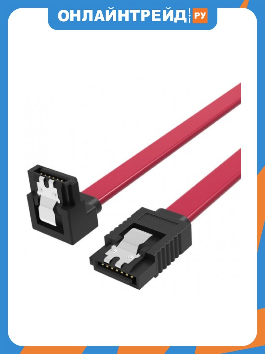 Кабель Vention SATA 3 M/SATA 3 M угол 90 с защелками, красный - 0.5 м