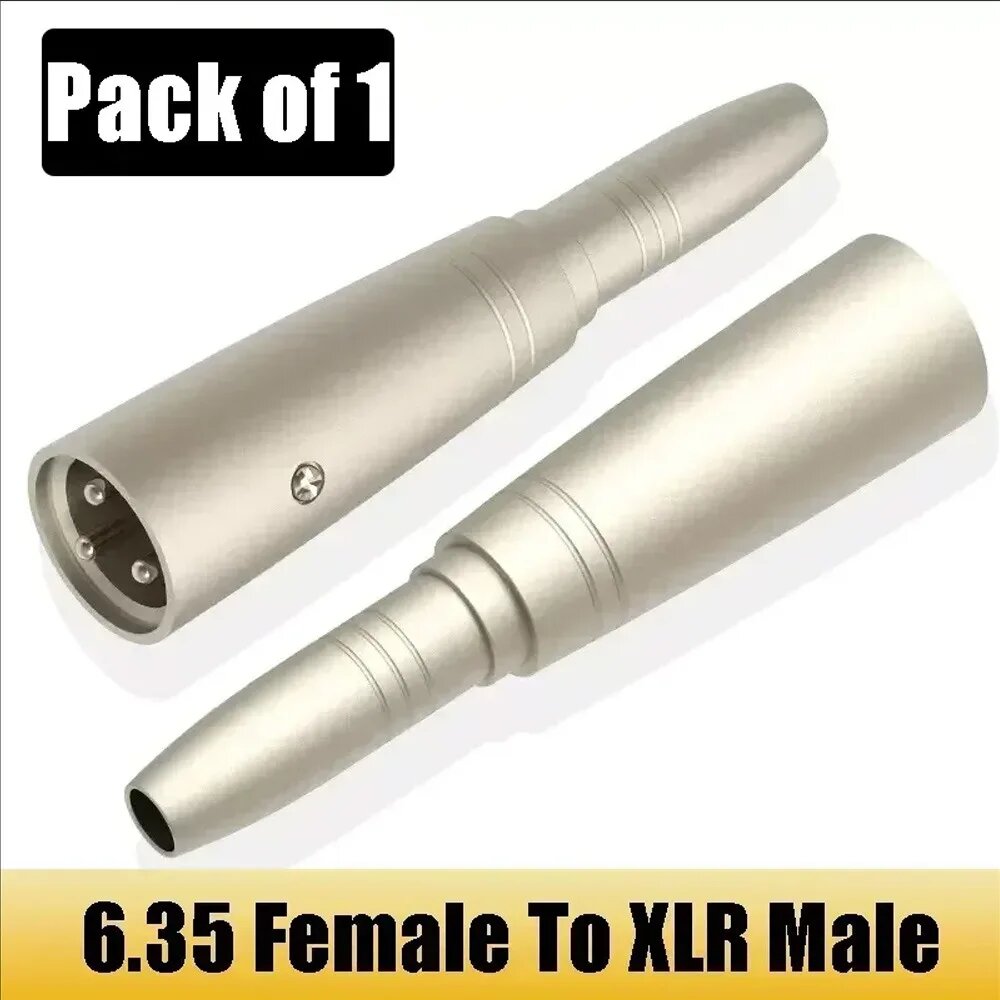 Аудиоадаптер XLR 3-контактный 6,35 мм на 3,5 мм 6.35-F To XLR-M