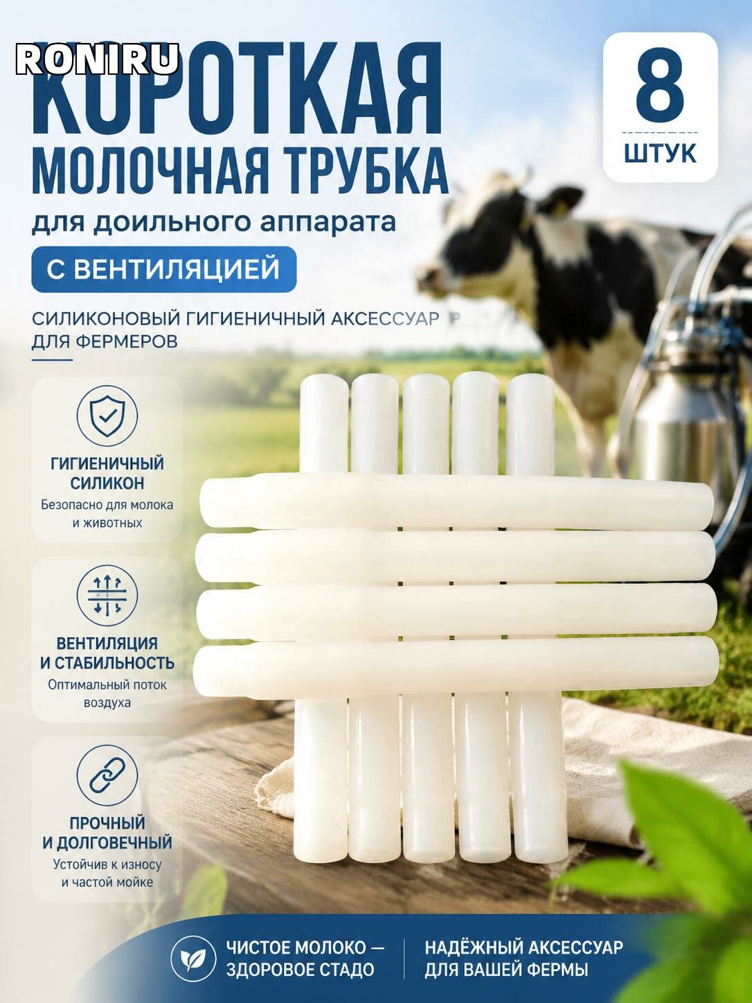 Короткая молочная трубка для доильного аппарата с вентиляцией — силиконовый гигиеничный аксессуар для фермеров