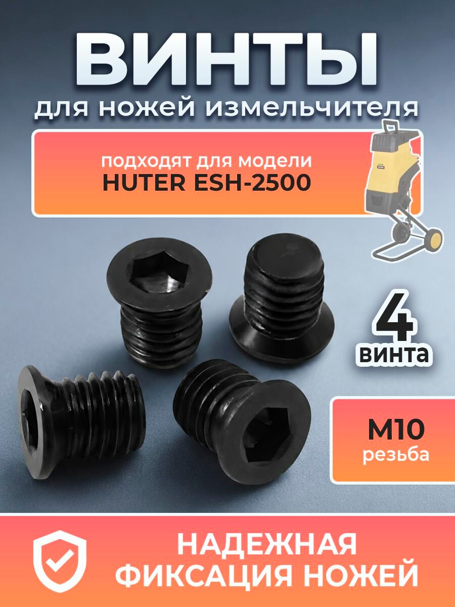 Винты для крепления ножей измельчителя HUTER ESH-2500, 4 шт, М10