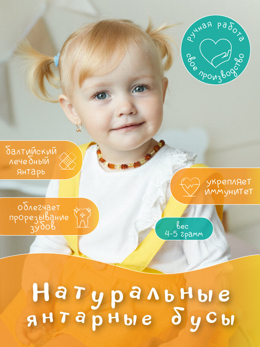 Бусы, янтарь