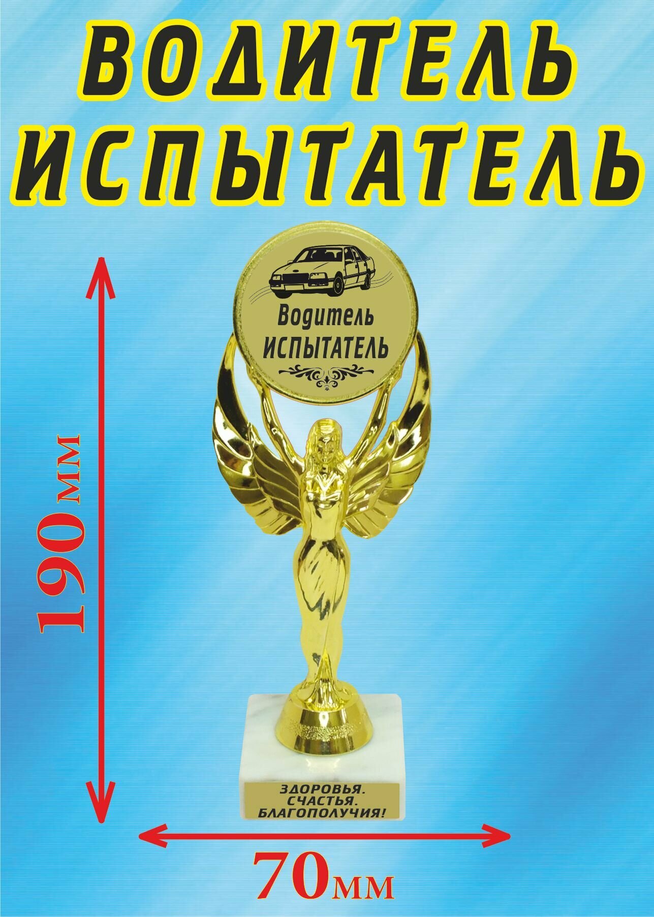 Кубок подарочный "Водитель испытатель".