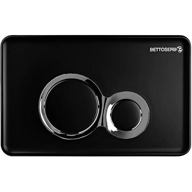 Кнопка смыва для инсталляции Bettoserb Sava Fix Slim Jerez 40006461 Черная матовая Хром глянцевый