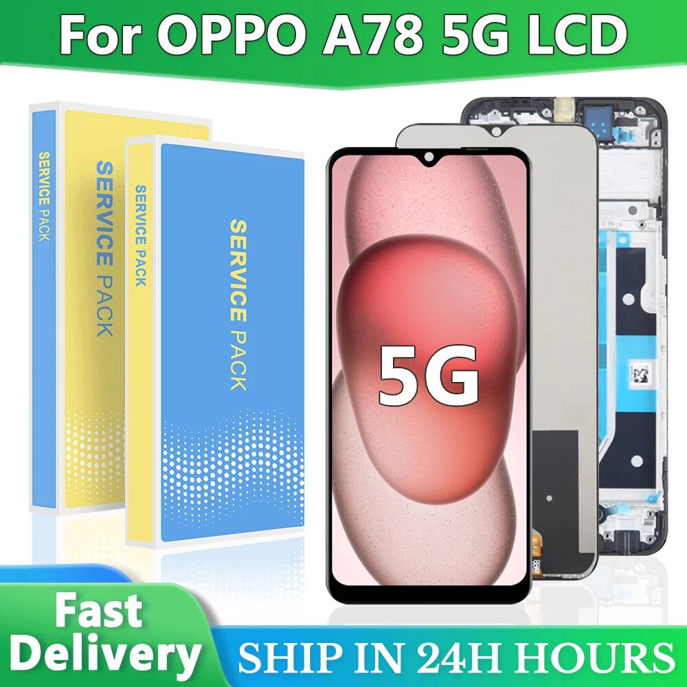 OEM для Oppo A78 5G CPH2483, CPH2495 ЖК-экран + сенсорная панель дигитайзер в сборе Black With Frame