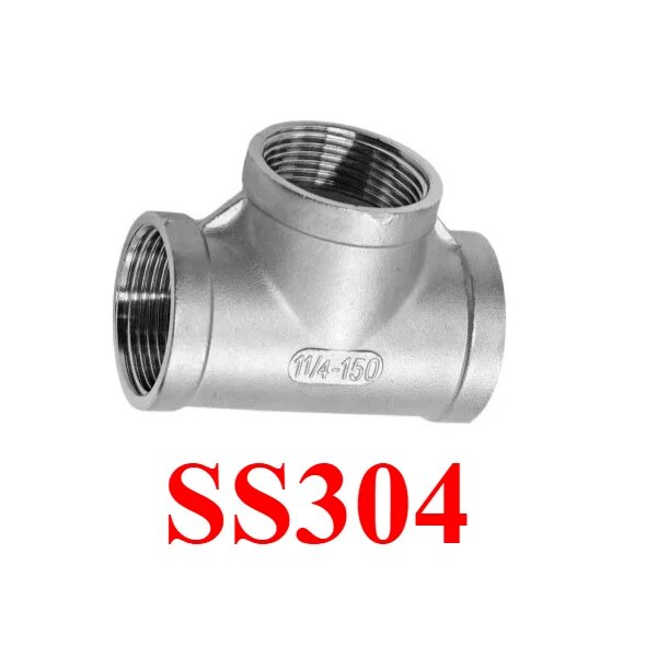 Фитинг тройник нержавеющая сталь 1/8"-4" NPT BSPT 1/4", NPT, SS304