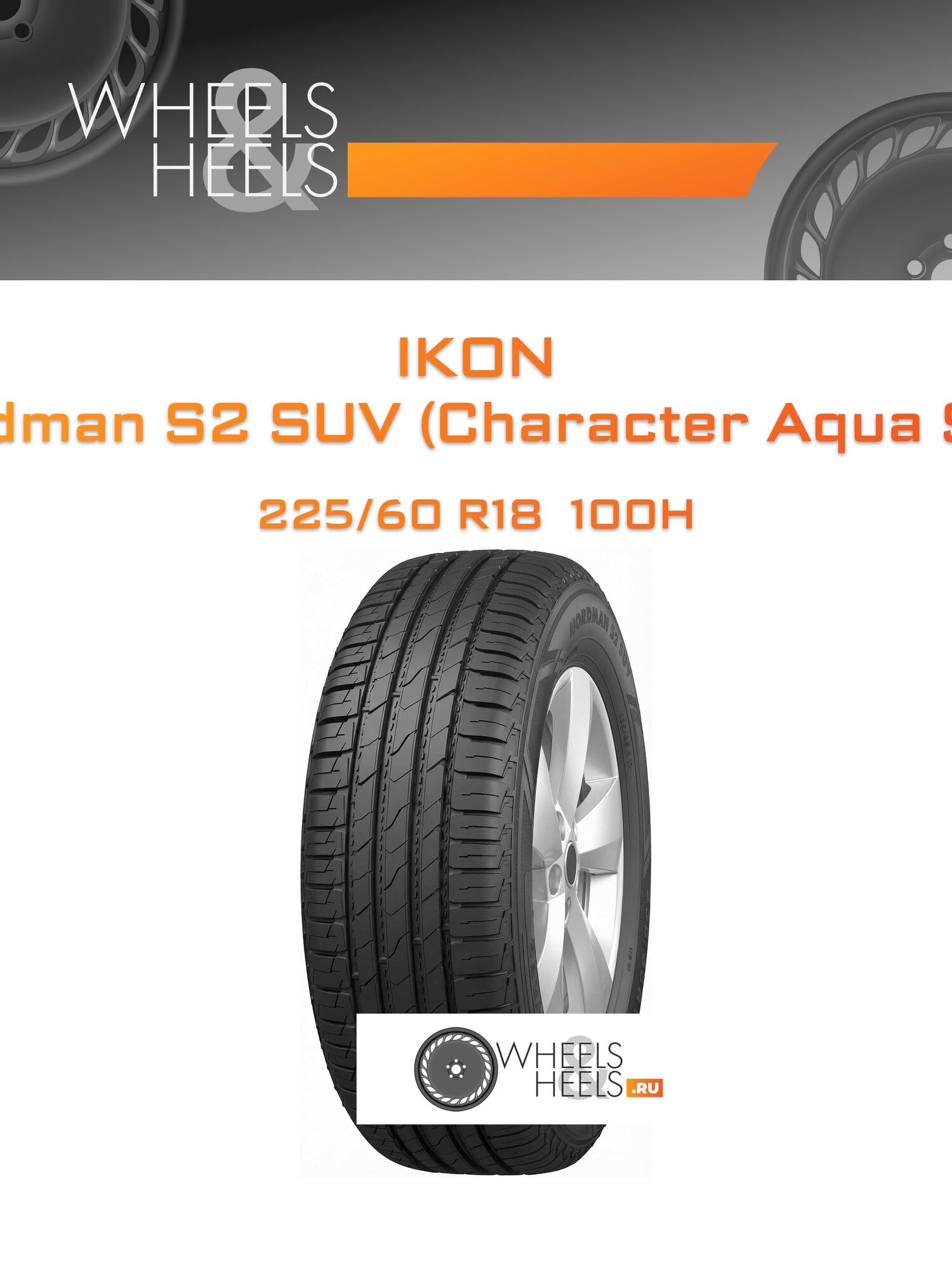 Шина автомобильная Ikon Nordman S2 SUV (Character Aqua SUV) SUV 225/60 R18 100H SUMMER, летняя, универсальная