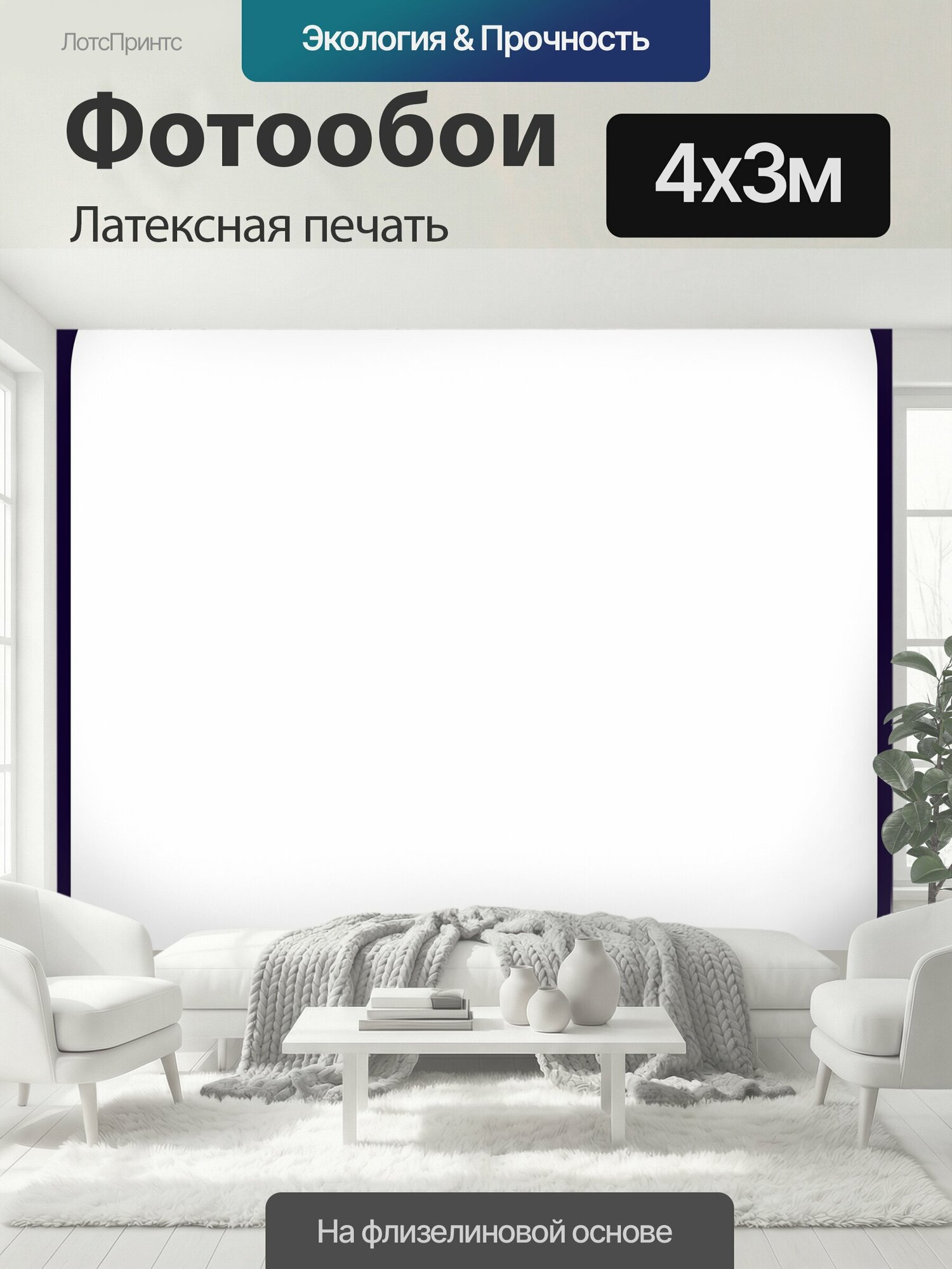 Фотообои моющиеся ударопрочные "Черная рамка круглая черная рамка с белым фоном простые квадратные круглые углы черный белый рамка пустой фон изображение фото" 400x300 см. латексная печать