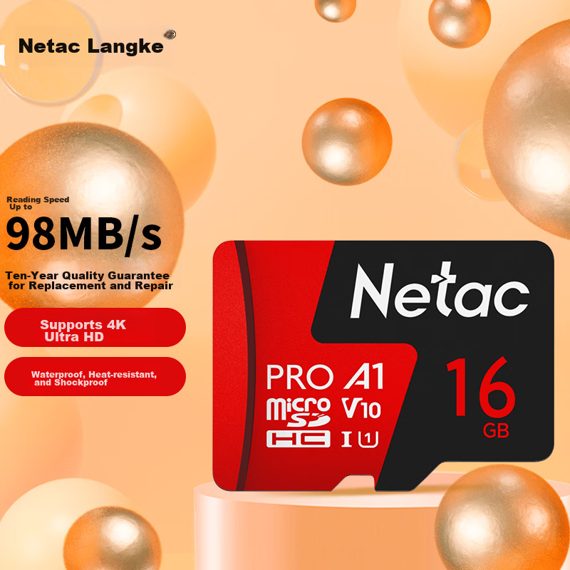 Netac 16 ГБ TF MicroSD карта A1 U1 V10 для видеозаписи в видеорегистраторах и системах наблюдения Версия：16