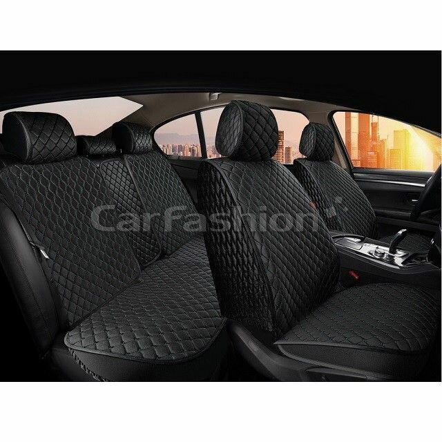 Комплект накидок (CarFashion) на весь салон SULTAN PLUS, цвет черный