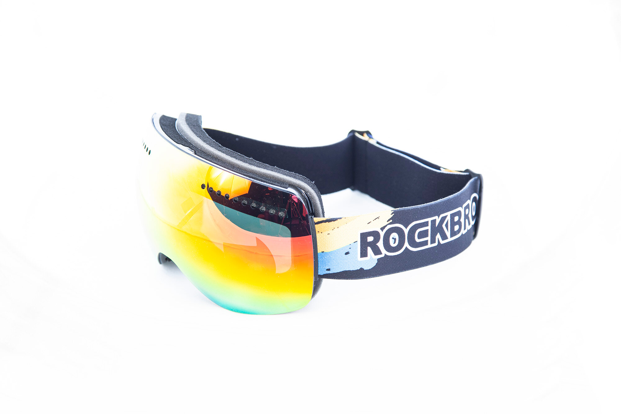 Маска горнолыжная Rockbros 10086 сферическая антифог UV400 черная