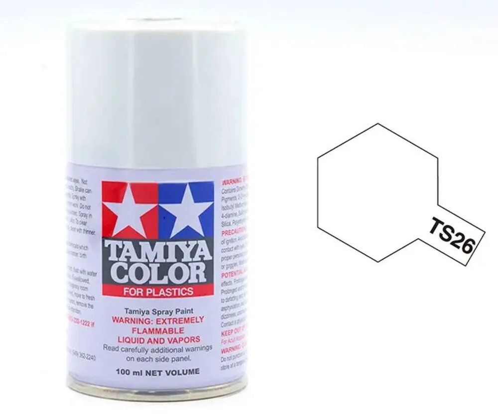 TAMIYA Gloss Pure White Аэрозольная краска (Glossy Pure White) 100мл