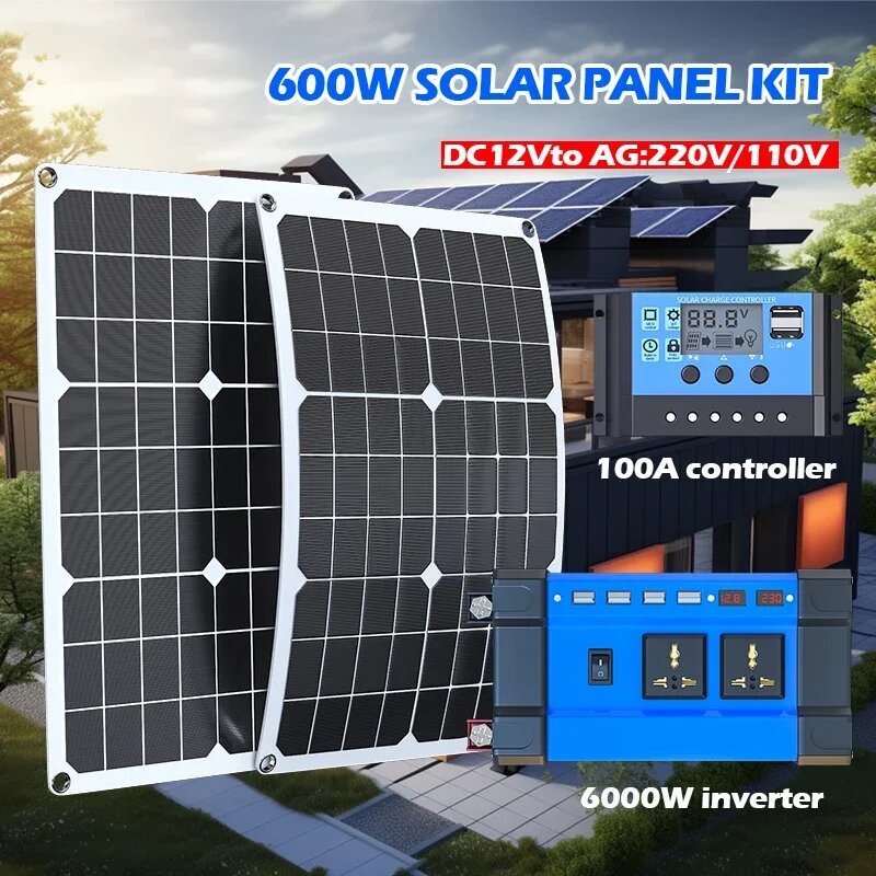 Комплект солнечного инвертора 6000 Вт 12V to 220V