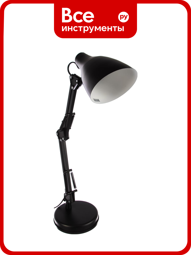 Настольный светильник Camelion KD-331 C02 черный 40W, E27 12791, металлический корпус, матовый плафон, техно