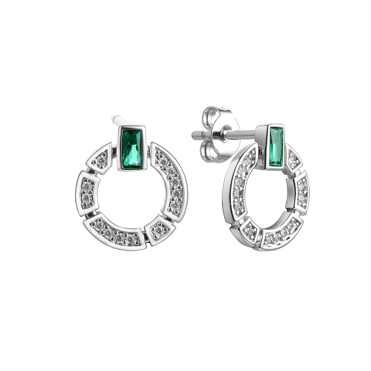 Серьги, серебро, 925 проба, фианит, шпинель
