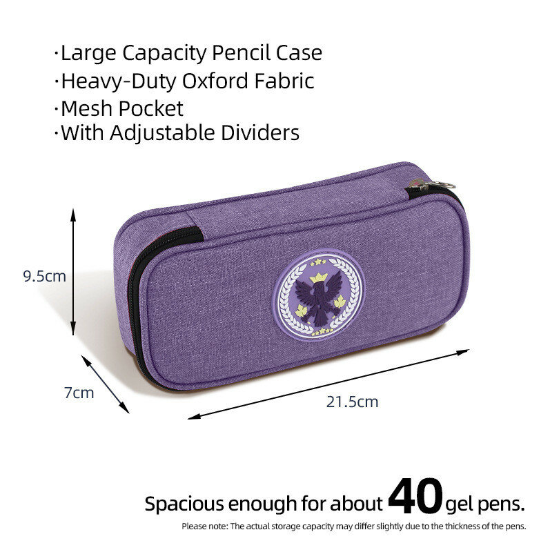 Highstyle pen storage case with waterproof oxford cloth for students and office workers, purple
