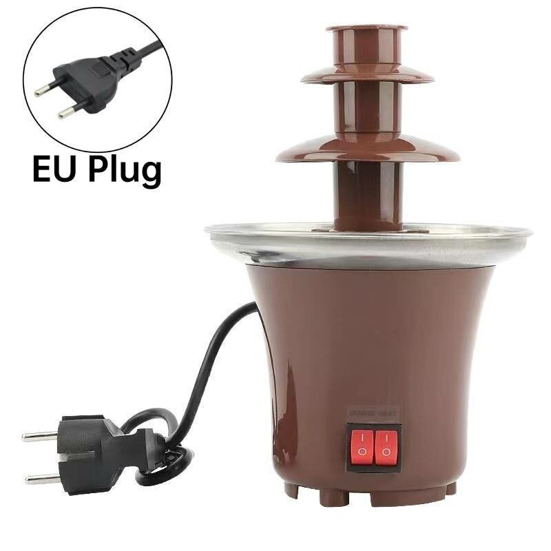 Шоколадный фонтан 3 уровня diy комплект с нагревом для детской вечеринки и украшения десертов, коричневый евросоюз