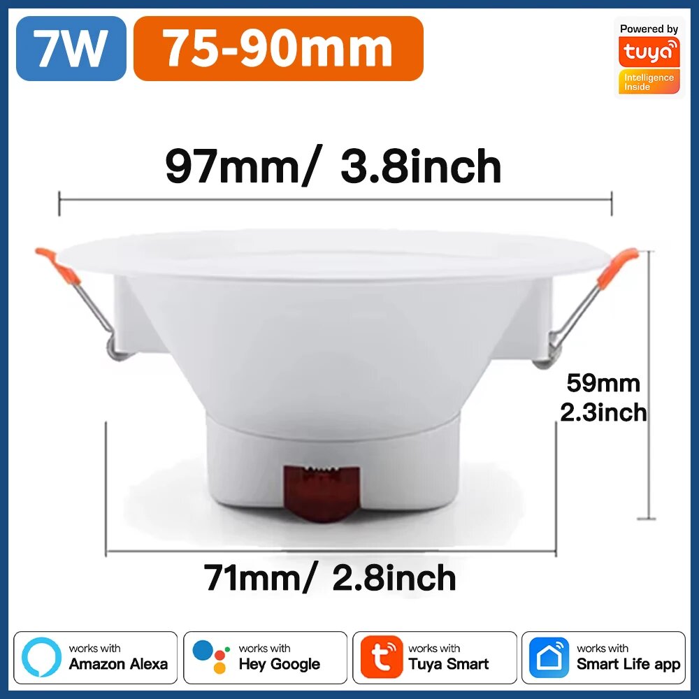 Lxin смарт RGB лампа 7/9/12/15Вт Zigbee3.0 5 piece pack, 7W hole 75-90mm, Zigbee 3.0 Version