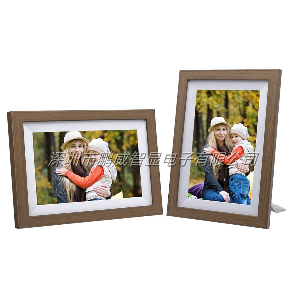 Frameo 10-дюймовый умный цифровой фотофрейм с покрытием из орехового дерева, 16 ГБ, Wi-Fi облачное хранение, дисплей