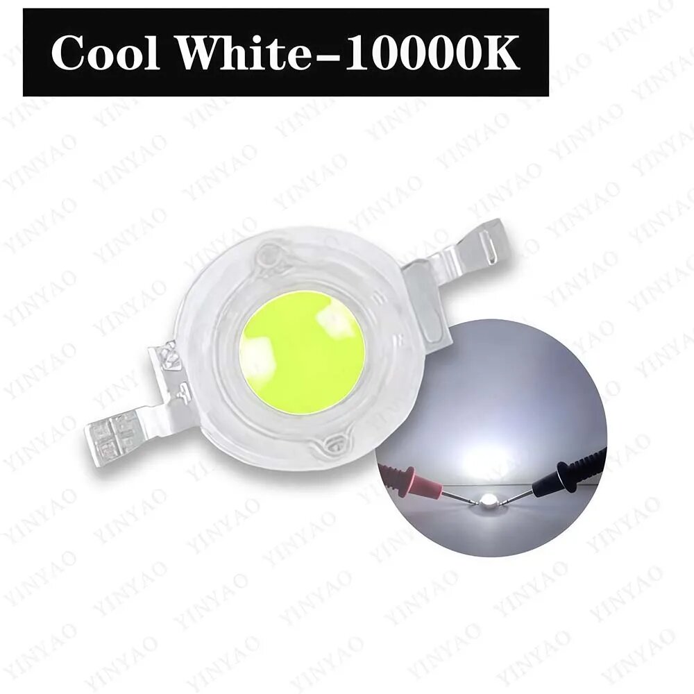 Светодиодные чипы COB 1W 3W 5W теплый, естественный, холодный Cool White-10000K, 5 Watt x 10 Pieces