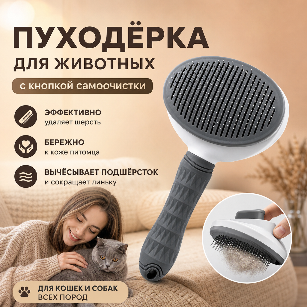 Профессиональная щетка для груминга собак, комфортный, профессиональный уход, распутывает колтуны