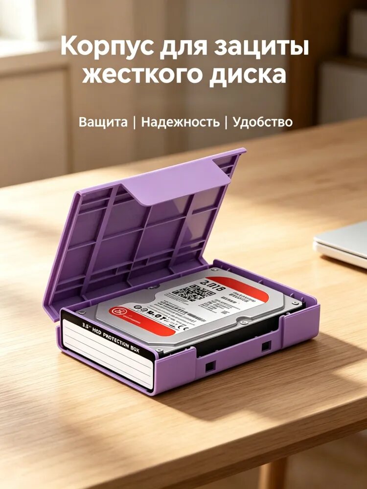 Защитный чехол для жесткого диска, красочный ящик хранения накопителей 3,5 дюйма с противоударным покрытием безопасного данных