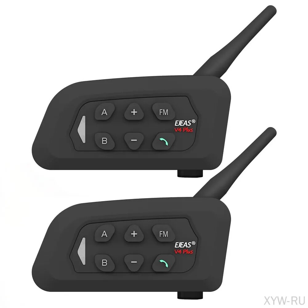 Bluetooth мотогарнитура EJEAS V4PLUS для шлема, черная, V4.0
