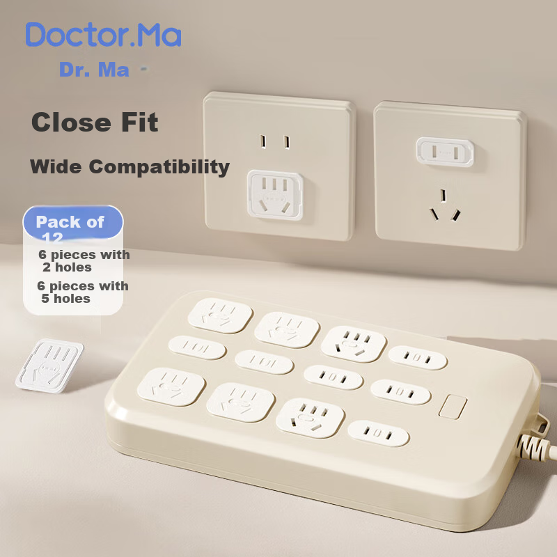 Защитные заглушки для розеток DOCTOR MA - 12 шт. для защиты от ударов током у детей Характеристики：Белые 12 шт. комплект