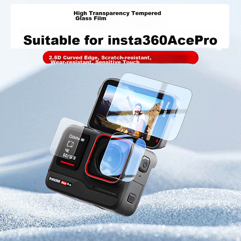 Защитная пленка из закаленного стекла для Insta360 Ace Pro - 2 шт. Устойчива к царапинам Цвет：Защитная пленка AcePro из