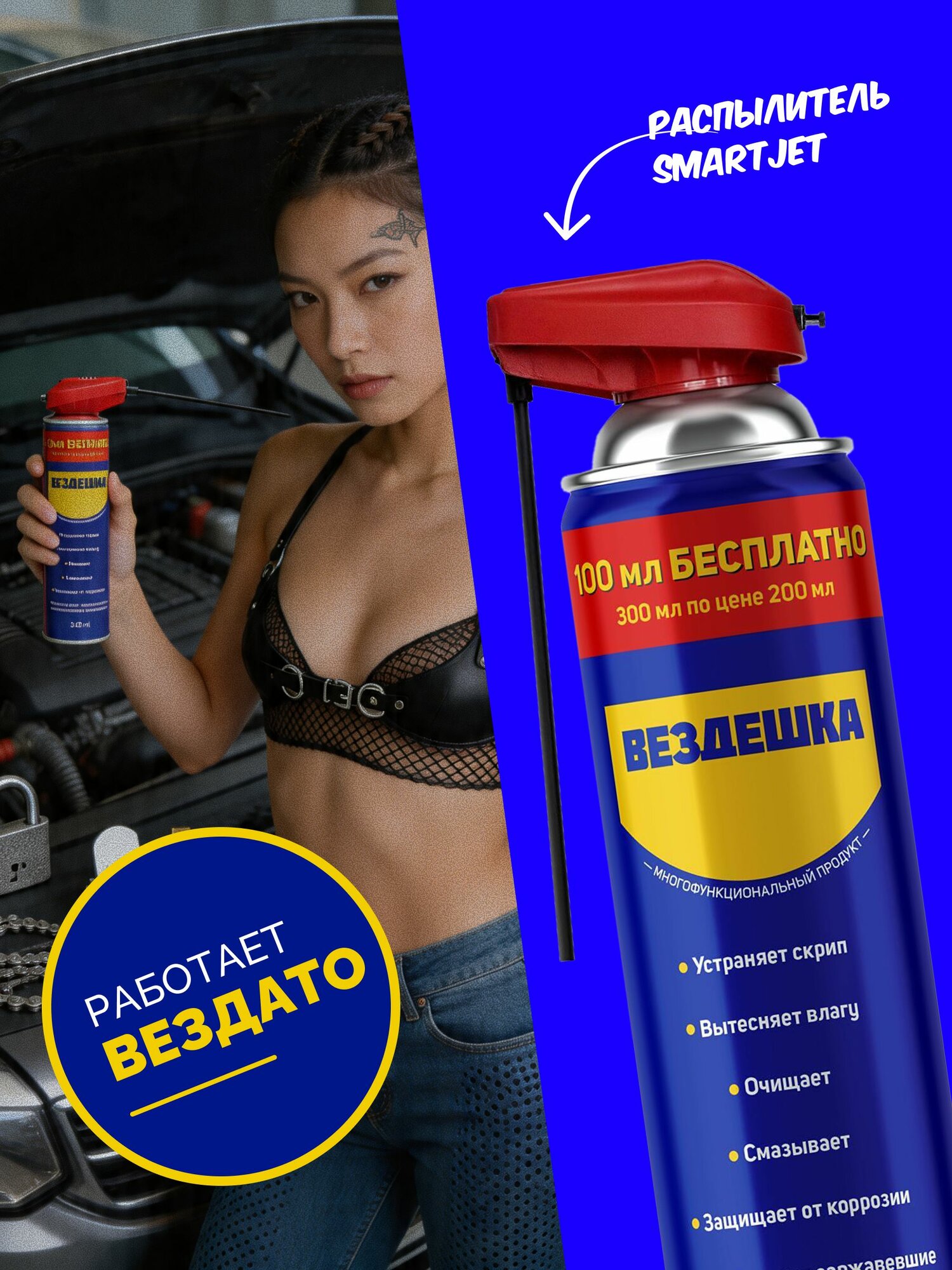 Универсальная смазка WD-40 300 мл / ВД 40 Жидкий ключ / Антикоррозийная проникающая смазка для замков, петель и автомобиля вездешка проникающая смазка для замков антикоррозийная смазка для петель универсальная смазка для автомобиля