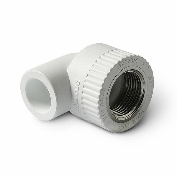 Pro Aqua Угольник комбинированный ВР PPR белый 37276