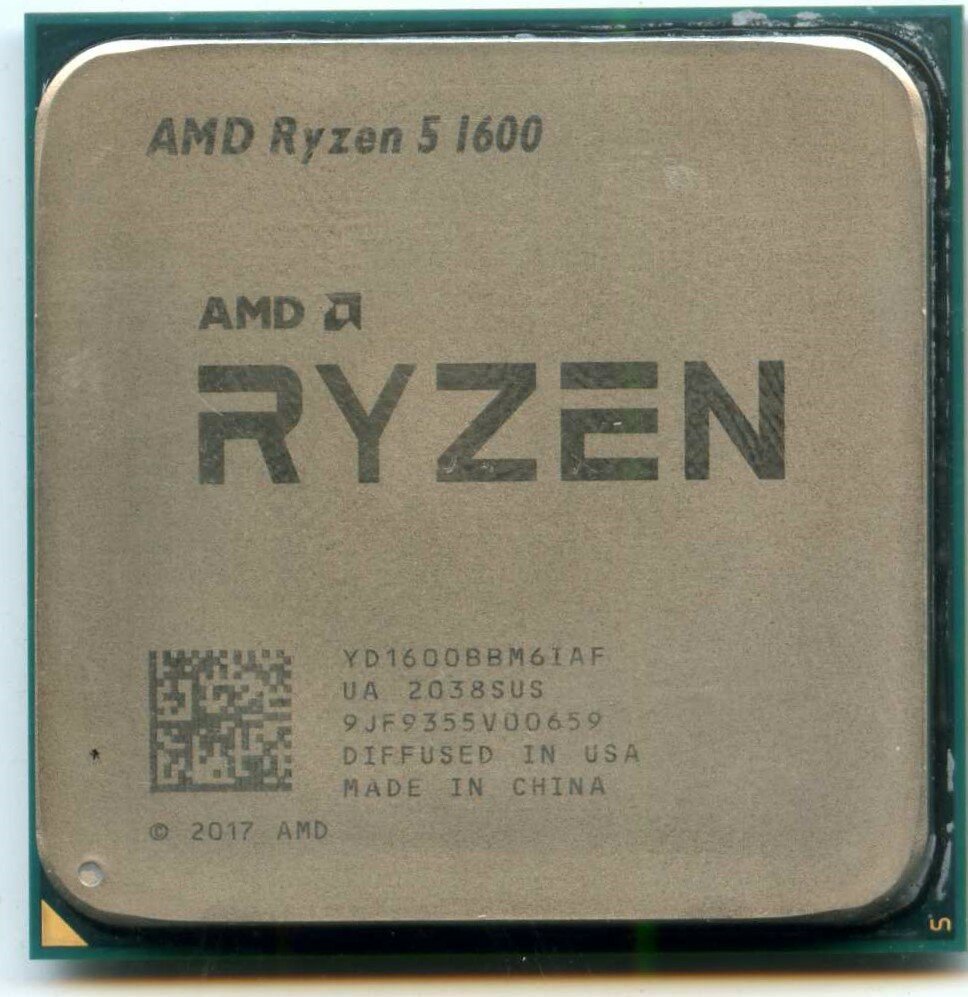 Процессор AMD Ryzen 5 1600 3.2, 3.6, GHz, Socket AM4/16Mb/6x, 12x, Core, YD1600BBM6IAF UA