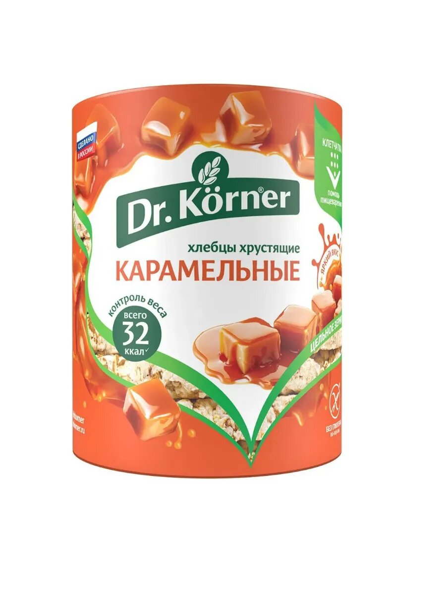 Dr.Korner Хлебцы Кукурузно-рисовые карамель, 100г