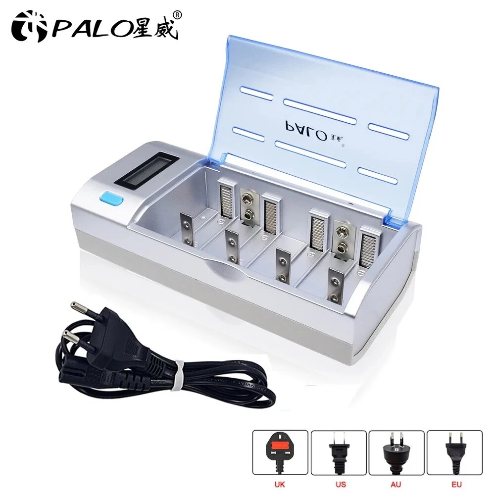 Зарядное устройство PALO 4 слота для аккумуляторов AA/AAA/C/D/9V