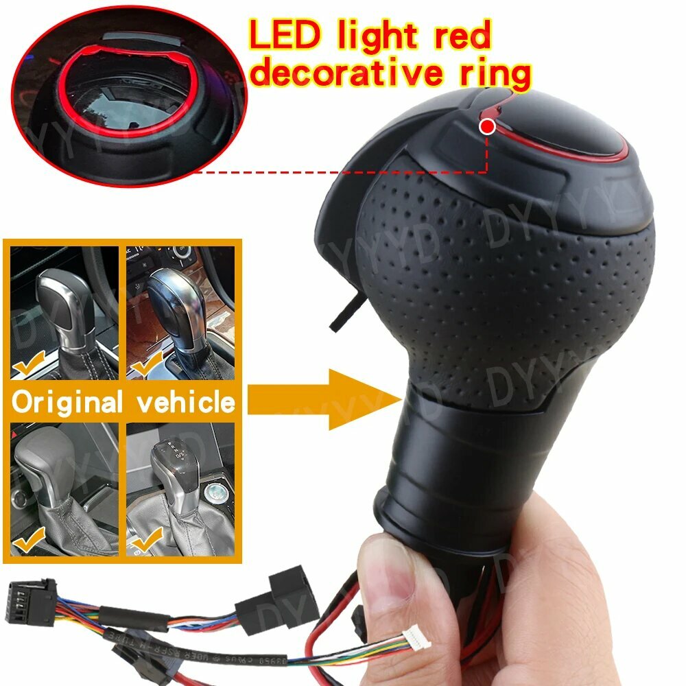 Ручка КПП DSG LED черная для VW Golf/Jetta/Passat