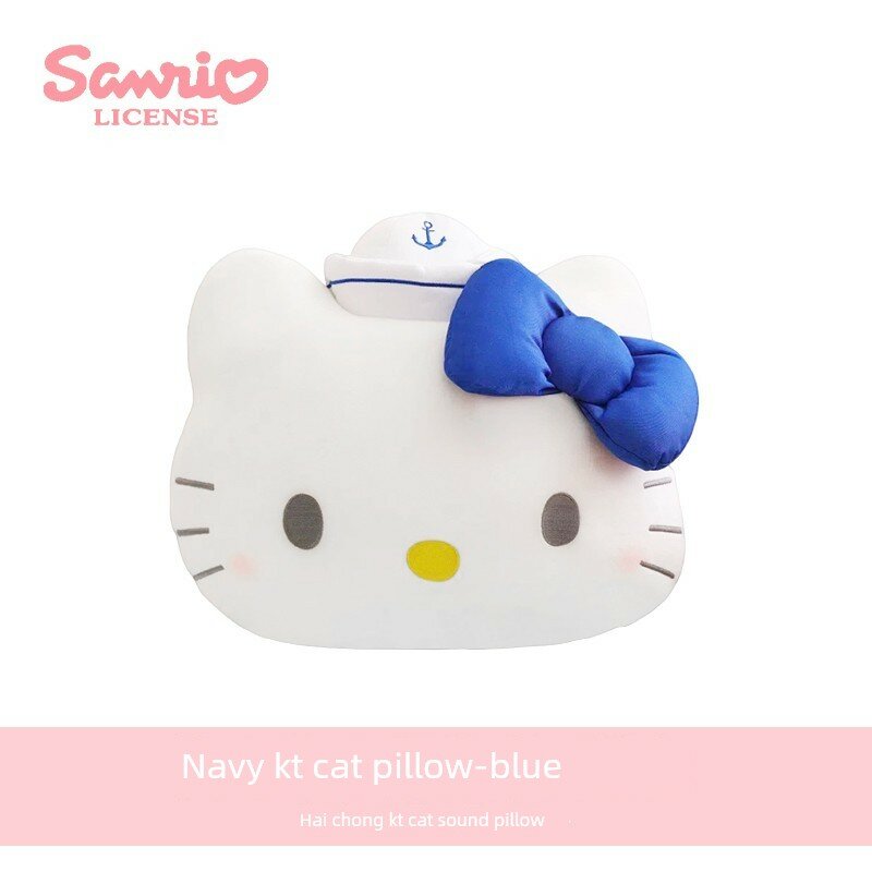 Hello Kitty темно-синий U-образный подушка для шеи для путешествий и сна, 35 см, пена памяти, мягкая ткань