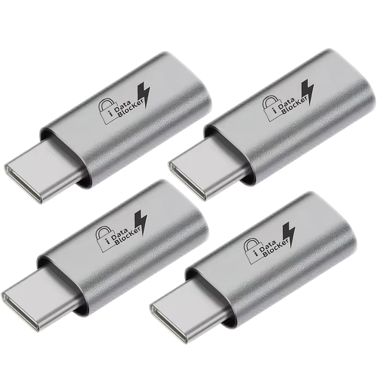 USB-адаптер безопасности для блокировки данных, защита от Juice-Jacking, Type-C, совместимый с ноутбуками, смартфонами и ПК, белый, 4 шт.