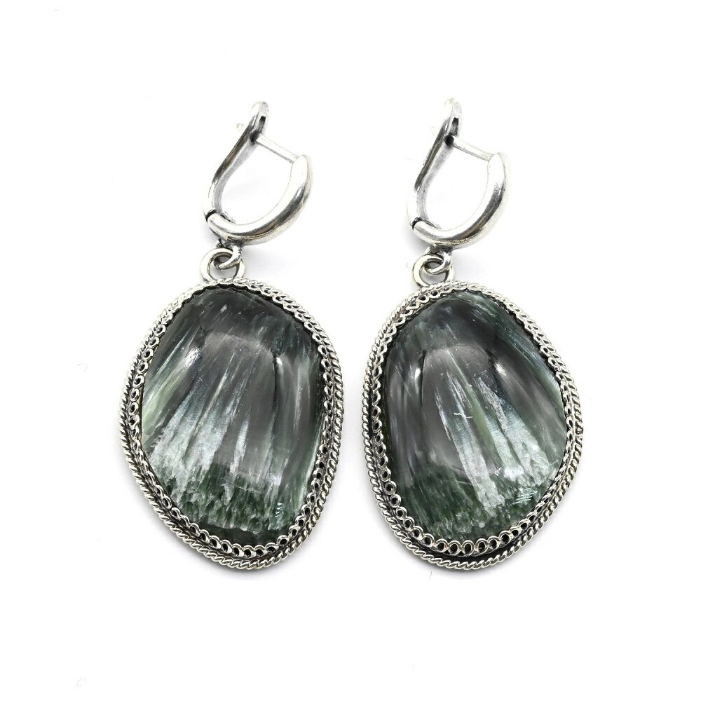 Серьги, серафинит