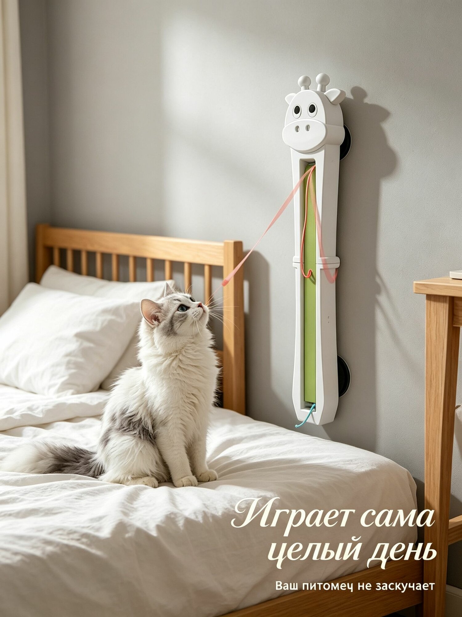 Автоматическая игрушка для кошек с подвижной верёвкой, настенная электрическая интерактивная модель, предназначена для комнатных домашних кошек, умная версияИгра на полную катушку