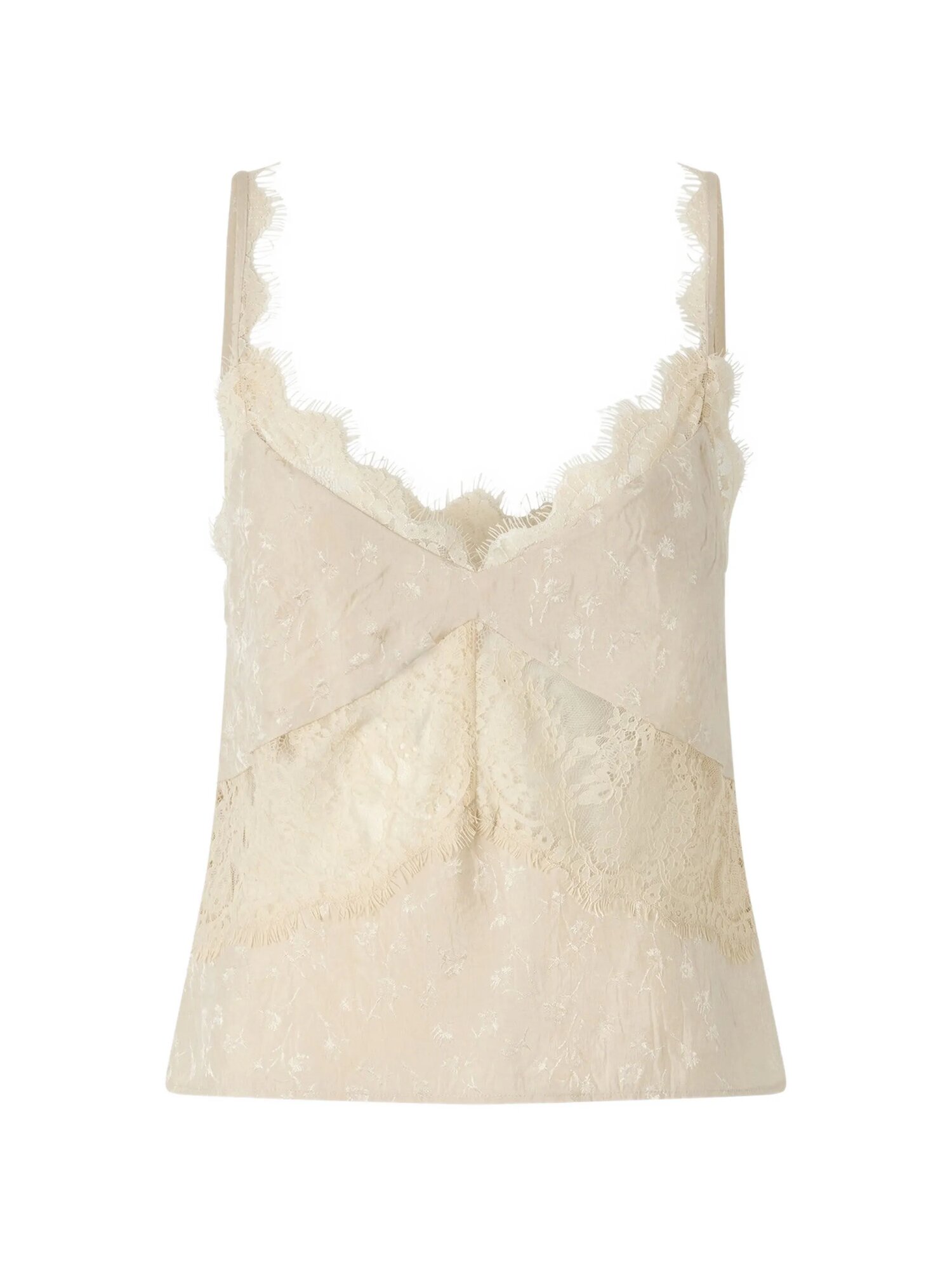 Топ Lace-trim crinkled top