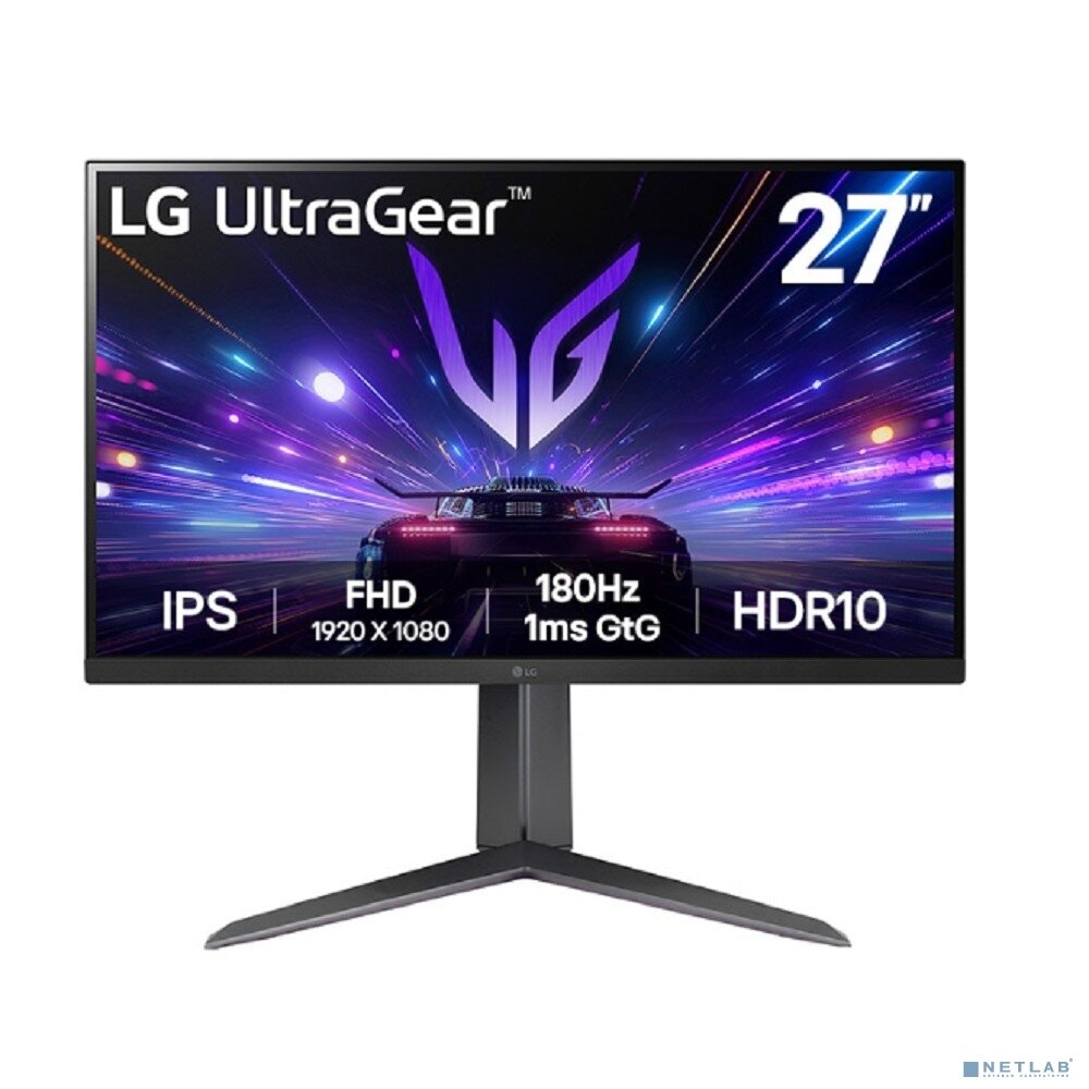 LCD LG 27" 27GS65F-B UltraGear черный {IPS 1920x1080 180Hz 1ms HDMI DisplayPort HAS Pivot} [27gs65f-b. aruz]